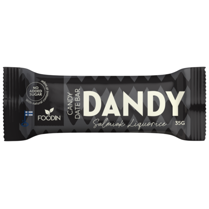Foodin Dandy Candy Date Bar Salmiak Liquorice | Karkkitaatelipatukka