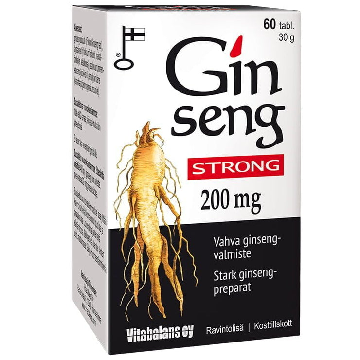 Ginseng Strong 200 mg | Vahva tuki vireyteen ja jaksamiseen 💛