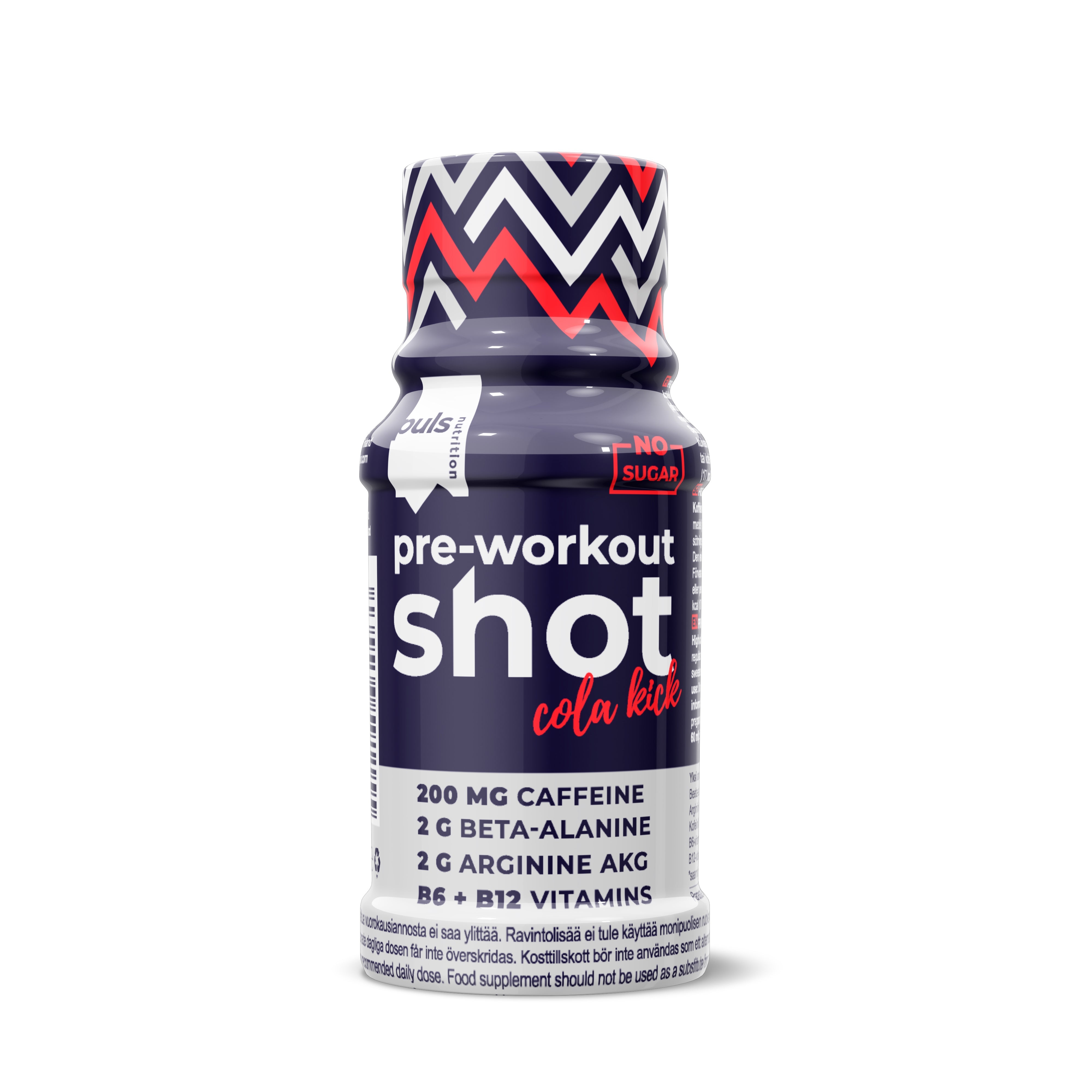 Puls Pre Workout Shot Cola Kick | Arginiinia sisältävä energiashotti