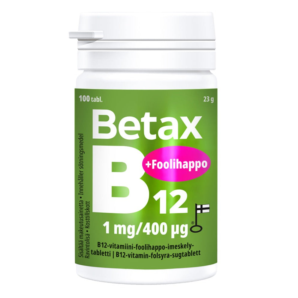 Betax B12 + Foolihappo | Imeskelytabletti muistille