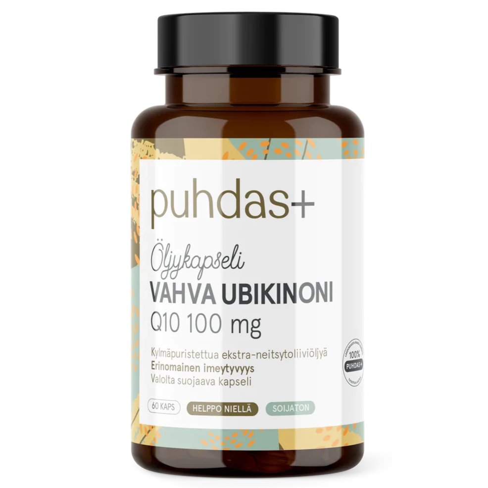 Puhdas+ Vahva Ubikinoni Q10 100 mg | Helppo nieltävä!